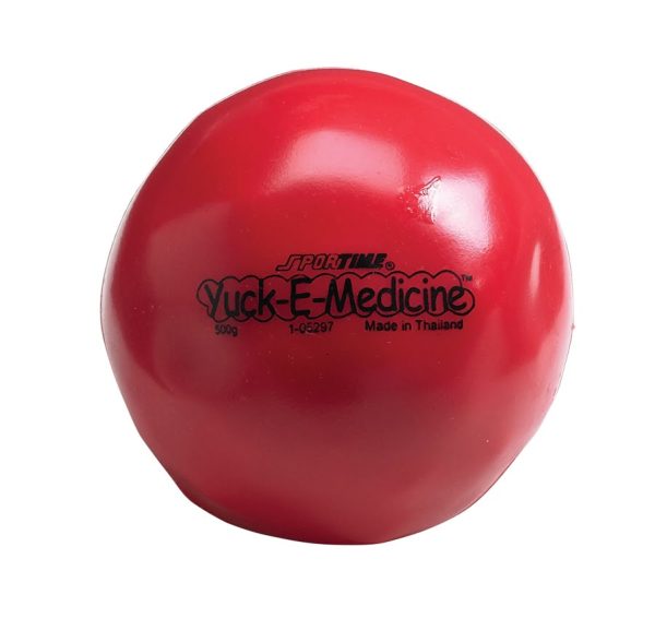1.1 lb, 4-1/2 in Yuck-E-Medicine Ball, Red | SensoryStore.com