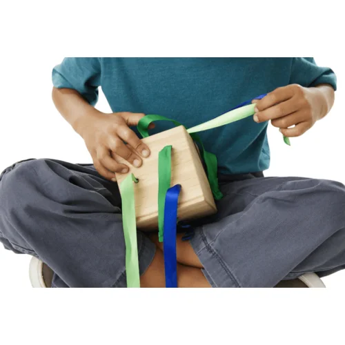 Ribbon Pull Cube, Large, 4 x 4 x 4 Inches | SensoryStore.com